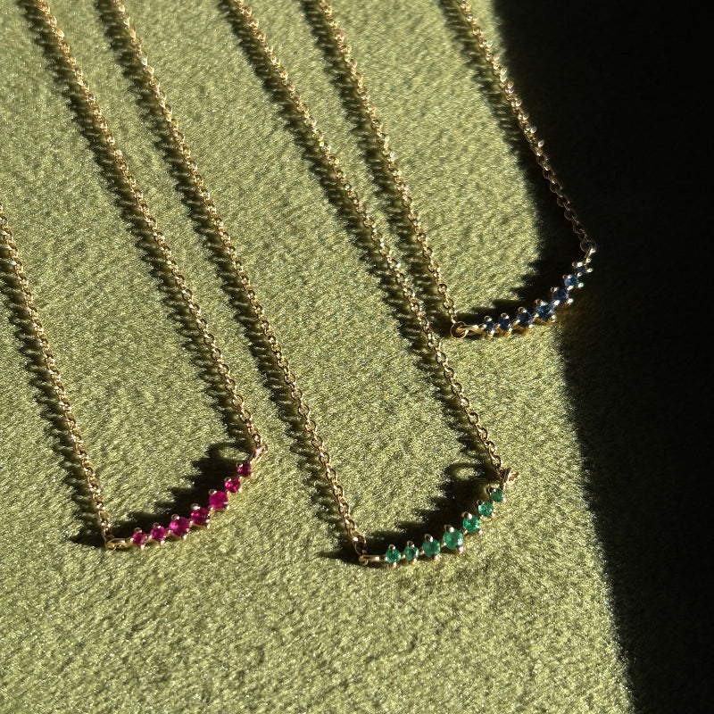 Diane | Small Graduated Emerald Necklace | King + Curated | Beacon, NY