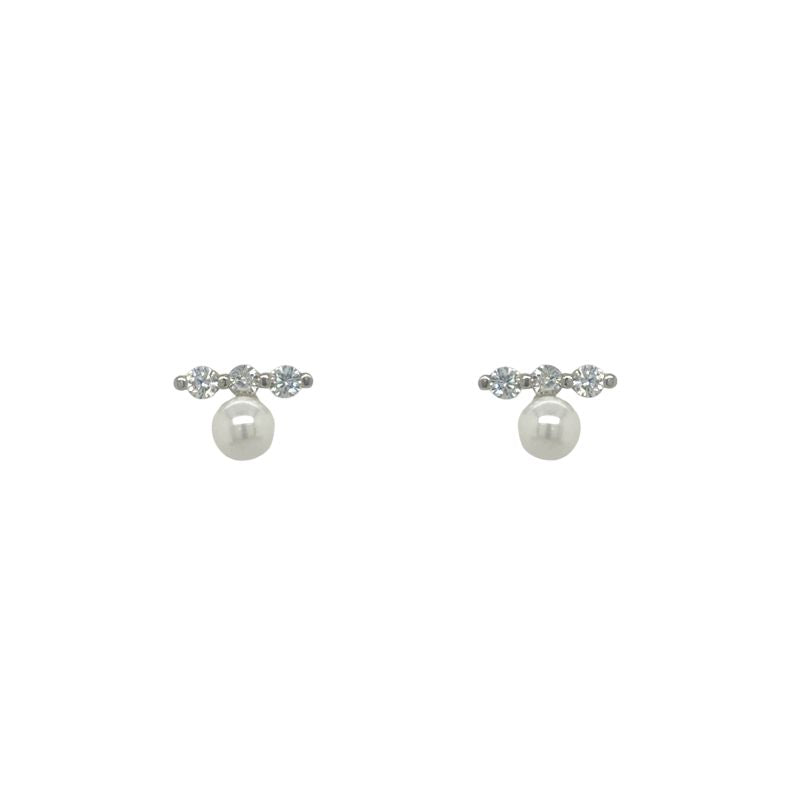 Jevina | Pearl and Crystal Stud | King + Curated | Beacon, NY